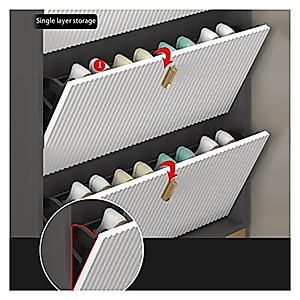 Freestanding Shoe Rack Locker Household Shoe Cabinet Ultra-Thin Dump Cabinet Creative Cloakroom Porch Shoe Cabinet Multi-Layer Storage Shoe Cabinet Multifunctional Locker (Size : 60 * 17 * 210cm)