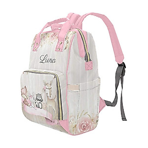 Personalized Animal Deer Fox Baby Diaper Bag Backpack Name Custom Mommy Baby Bags Travel Daypack for Mom Gifts