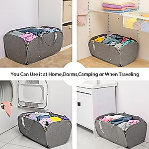 Fenlosi Tear Proof Pop Up Laundry Hampers, with Strong Handles Laundry Hamper, Easy to Carry & Go Up and Down Stairs, Honeycomb Mesh-Breathable, Easy to Collapsible Laundry Basket. (1.5 Loads)