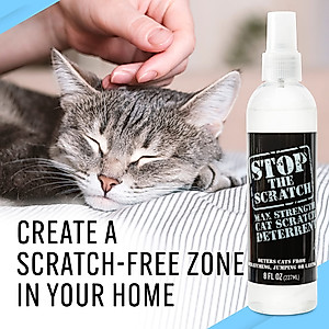 EBPP Stop The Scratch Cat Spray Deterrent for Kittens and Cats - Non-Toxic, Safe for Plants, Furniture, Floors and More Cat Deterrent Spray with Rosemary Oil and Lemongrass.