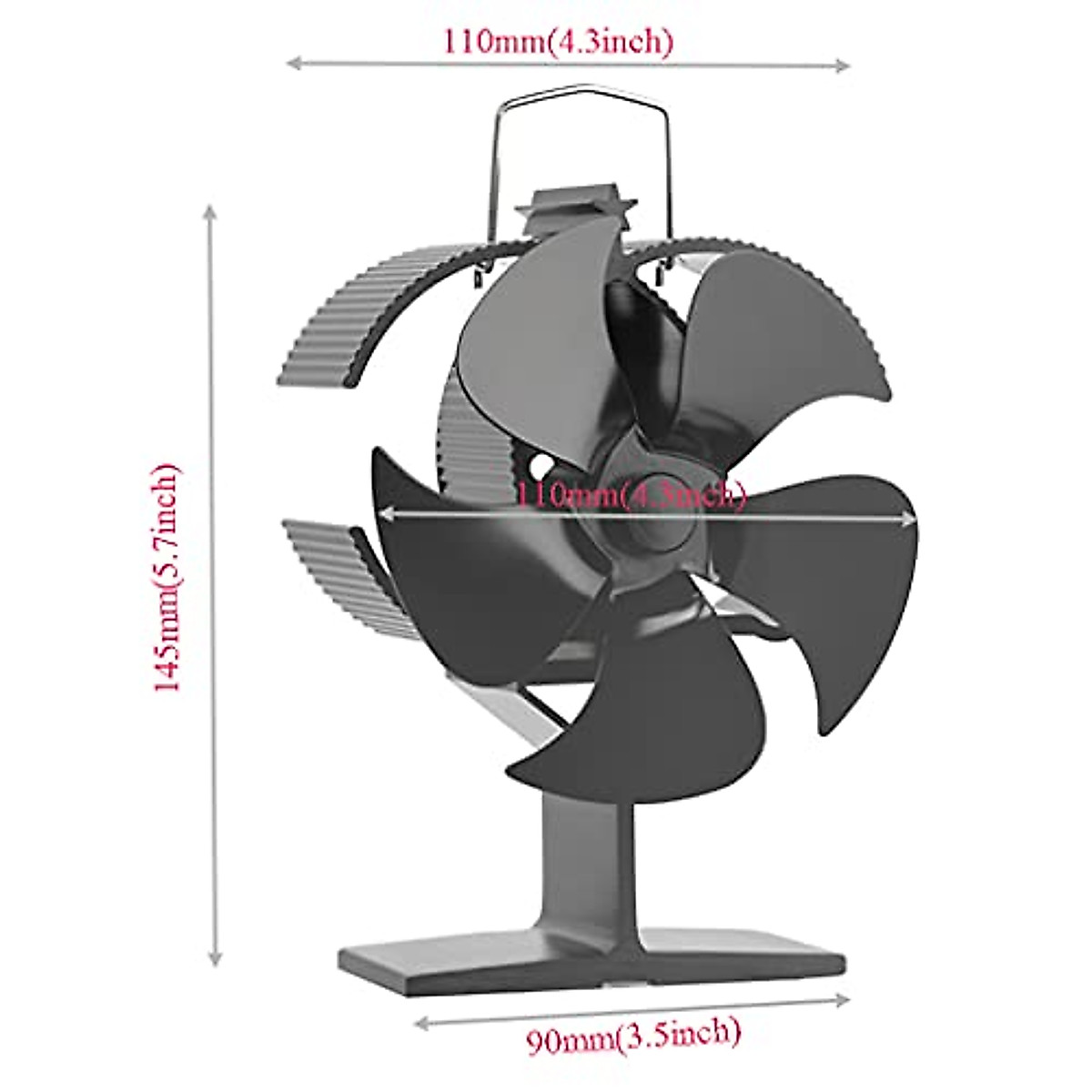 Practical Wood Log Stove Fan Quiet With 5 Heat Powered Fan Efficient Winter Warmer Circulating Warm Air Heat Powered Stove Fan For Wood Burning Stove