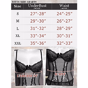 ssyyx Women's Sexy Lingerie Set with Garter Belt Lace Bodysuit Teddy Baby Dolls Panty with Stockings