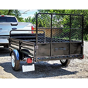 Detail K2 MMT5X7-DUG 5 ft. x 7 ft. Multi Purpose Utility Trailer Kits with Drive Up Gate (Black Powder-Coated)