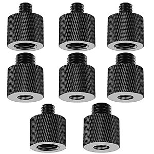Rigych 1/4 to 3/8 Tripod Screw Adapter 8 Pcs 1/4 Male to 3/8 Female and 3/8 Male to 1/4 Female Camera Screw Adapter for Camera Mount Tripod Stand Microphone Stand Mic Mount