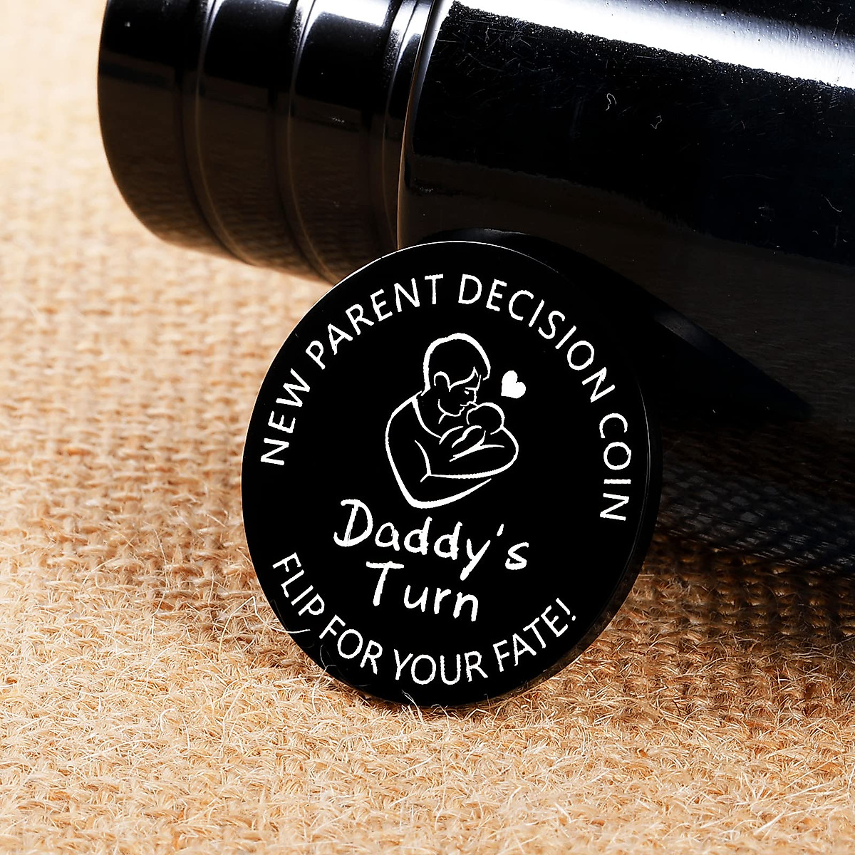 First Father's Day Gifts New Parents Decision Coin Expecting Mother Pregnancy Gift for New Mom Dad First Time Mommy Daddy Christmas Valentines Gift Newborn Baby Announcement for Men Women Double Sided
