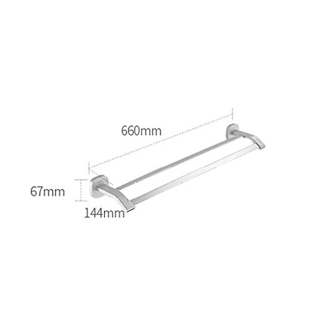 JJZXD Space Aluminum Frame Bathroom Rack Wall Hanging Towel Rack Hook Towel Rack Toilet Rack