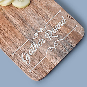 IndianShelf 1 Piece Wood Chopping Board with Handle | Chopping Boards for Kitchen | Chopping Boards for Meat Veggies Fruits | Multi Purpose Chopping Board | Vegetable Chopping Board Wooden for Kitchen