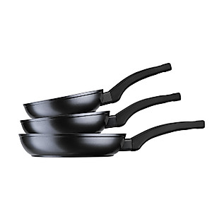Monix Martin berasategui Forged Aluminium Frying Pans, Set of 3, Black, 26 cm, Pack of 3