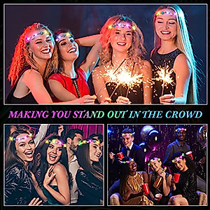 180 Pieces LED Flower Crown Headbands Bulk Multicolor Light up Floral Wreath Crowns Flower Hair Garlands Headdress Crowns for Women Girls Hair Accessories Wedding Holiday Festival Christmas Party