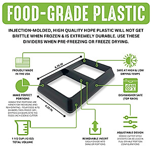 Tray Dividers for Harvest Right Freeze Dryer Trays - Fits Medium Trays (4 Sets (4 Trays), Black)