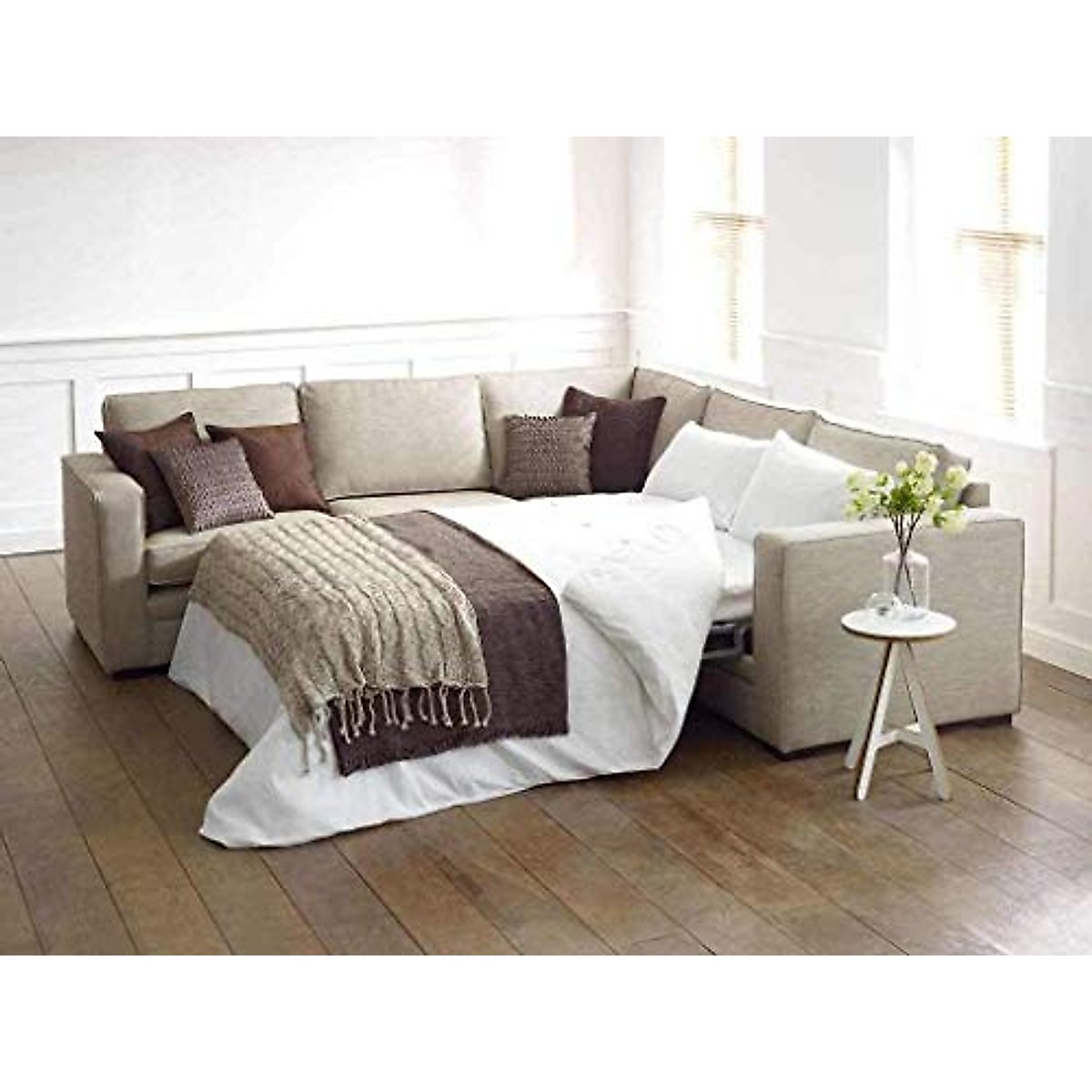 Sleeper Sofa Bed Sheet Set - Queen Dark Grey Solid Sofa Bed Sheets - 100% Cotton 400 Thread Count Sofa Sheets - Sleeper Sofa 4 PC's Sheet Set - Sleeper Sofa Sheets - Fits Mattresses Up to 6" Drop