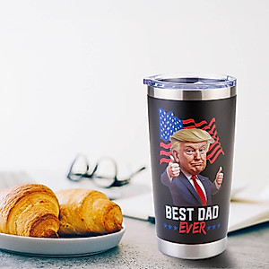 Polmmys Fathers Day Gift from Daughter, Son - Dad Birthday Gift, Best Dads Ever, Trump Tumblers for Men, Dads Coffee Cup for Birthday Christmas Presents Ideas - 20oz Trump Merchandise Dads Travel Mug