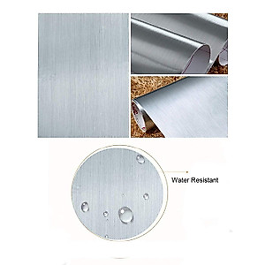 GLOW4U Peel and Stick Brushed Stainless Steel Contact Paper Self Adhesive Vinyl Film Shelf Liner for Covering Backsplash Oven Dishwasher Pantry Appliances (24 x 117, Silver)