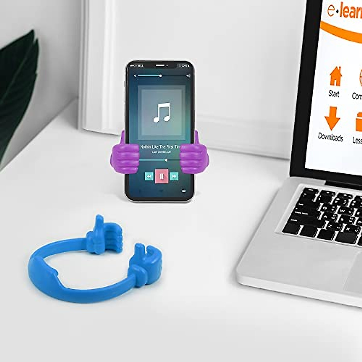 LucyPhy 8 Pack Thumbs up Cell Phone Holder, Adjustable Silicone Tablet Stand, Multi Colors Portable Desktop Stands Compatible for Smart Phones iPhone iPad Huawei (8 Color)