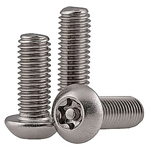 CREULT Safe Bolts Torx with Needle Drive M12 Size Round Head Security Male Screws 1.75mm Thread Pitch Stainless Steel Fasteners Metric (6, 20mm Length)