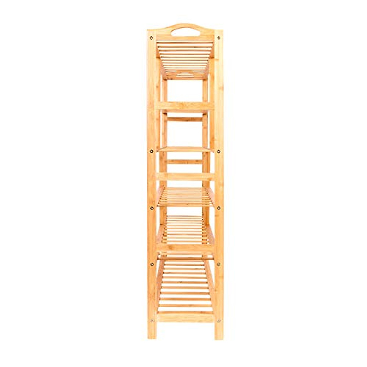 6-Tier Shoe Rack for Closet, Stackable Shoes Rack Organizer Free Standing Shoe Shelf for Entryway and Closet Hallway, Multifunctional Bamboo Rack in Different Combinations
