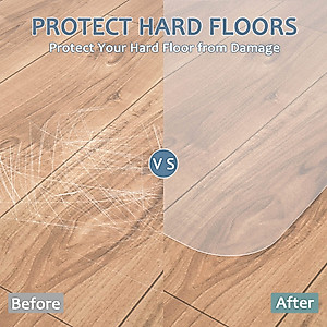 Naturei Clear Chair Mat for Hard Floors, 60'' x 46'' Transparent Office Mats, Heavy Duty Floor Protector Mat for Office & Home - Rectangle