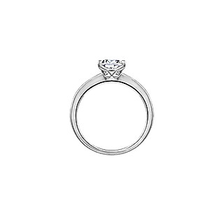 Amazon Essentials Platinum Plated Sterling Silver Solitaire Engagement Ring set with Princess Cut Infinite Elements Cubic Zirconia (1 cttw), Size 9, (previously Amazon Collection)
