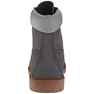Timberland Men's 6 Inch Basic Waterproof Boots with Padded Collar, Dark Grey Nubuck, 10