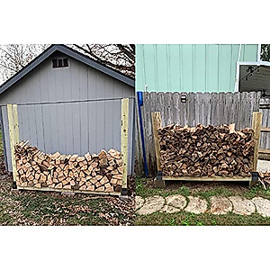 Foozet Firewood Rack Outdoor with Wood Screws Log Rack Heavy Duty Steel Adjustable to Any Length Station Firewood Bracket Kit Black Medium