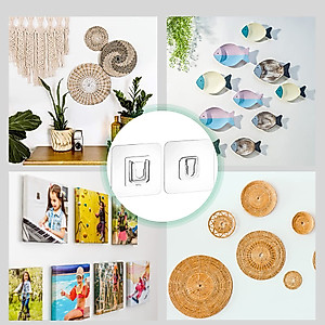 24 Pack Plate Hangers for the Wall Picture Hanger Wall Plate Hanger Display Holder Double-Sided Self-Adhesive Hanging Hooks Decorative Plates Wall Dishes Holders