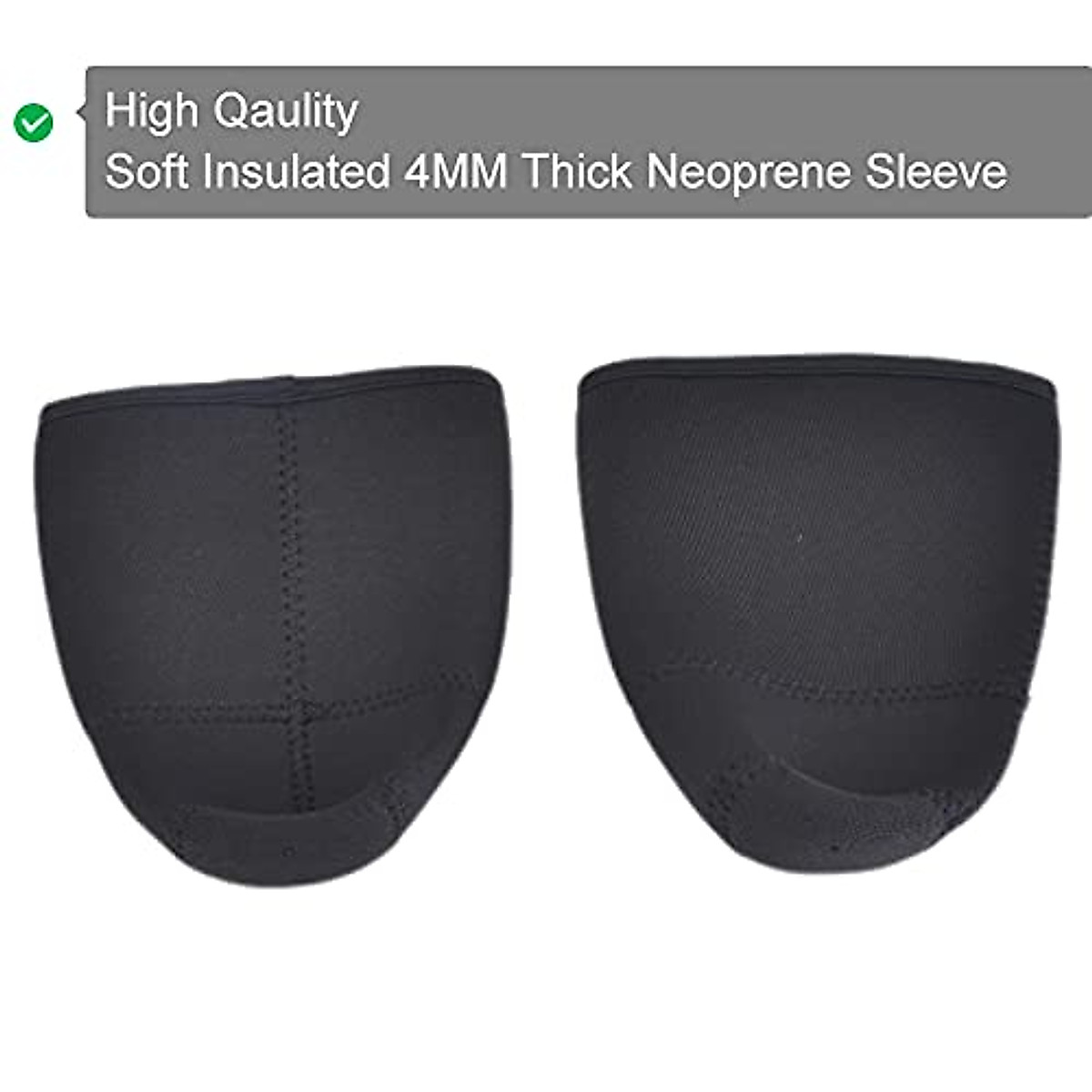 Iced Coffee Sleeves Reusable Insulator Sleeves for Cold Drinks Neoprene Cold Cup Holder for Starbucks, Dunkin (Large 2, Black)