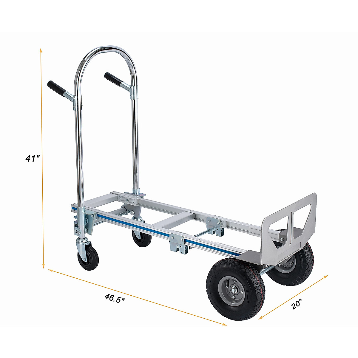 SmarketBuy 2 in 1 Hand Truck 800 LBS Weight Capacity Heavy Duty Convertible Hand Truck Durable Aluminum and Steel Construction 4 Wheels Hand Truck Dolly