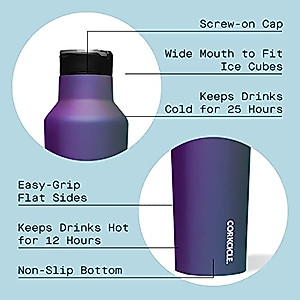 Corkcicle Lunch Box and Canteen Bundle Baldwin Boxer Cooler Lunch Box - Black Neoprene; 20 Oz Sport Canteen - Hammerhead Grey