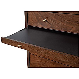 Alpine Furniture Flynn Mid Century 4 Drawer Storage Accent Chest in Walnut (Brown)