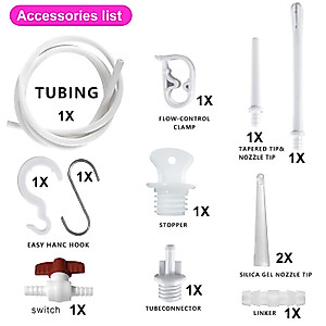 2 L Enema Bag Home Enema Kit with 3 Enema Tips,60 inch Long Silicone Hose, Controlable Water Flow Valve, Hot-Water Bottle for Colon Cleansing Enemas for Women/Men（Red）