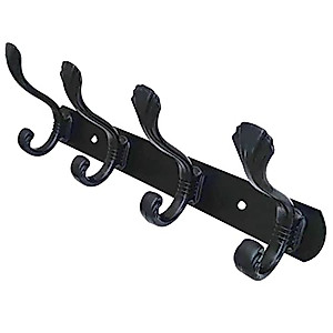 AOLZUNK Wall Mount Coat Rack, Stainless Steel Rack with 4 Hooks for Hanging Coats Towels Keys for Kitchen, Bathroom,