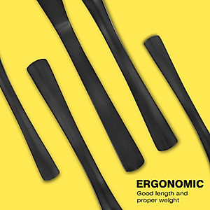 Matte Black Silverware Set, BENNLY 20-Piece Flatware Set, Stainless Steel Utensils Service for 4, Tableware Cutlery Set for Home and Restaurant, Include Knife/Fork/Spoon, Satin Finish, Dishwasher Safe