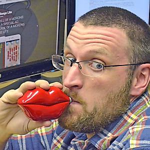 Fairly Odd Novelties Red Lips Stainless Steel Flask, 6oz