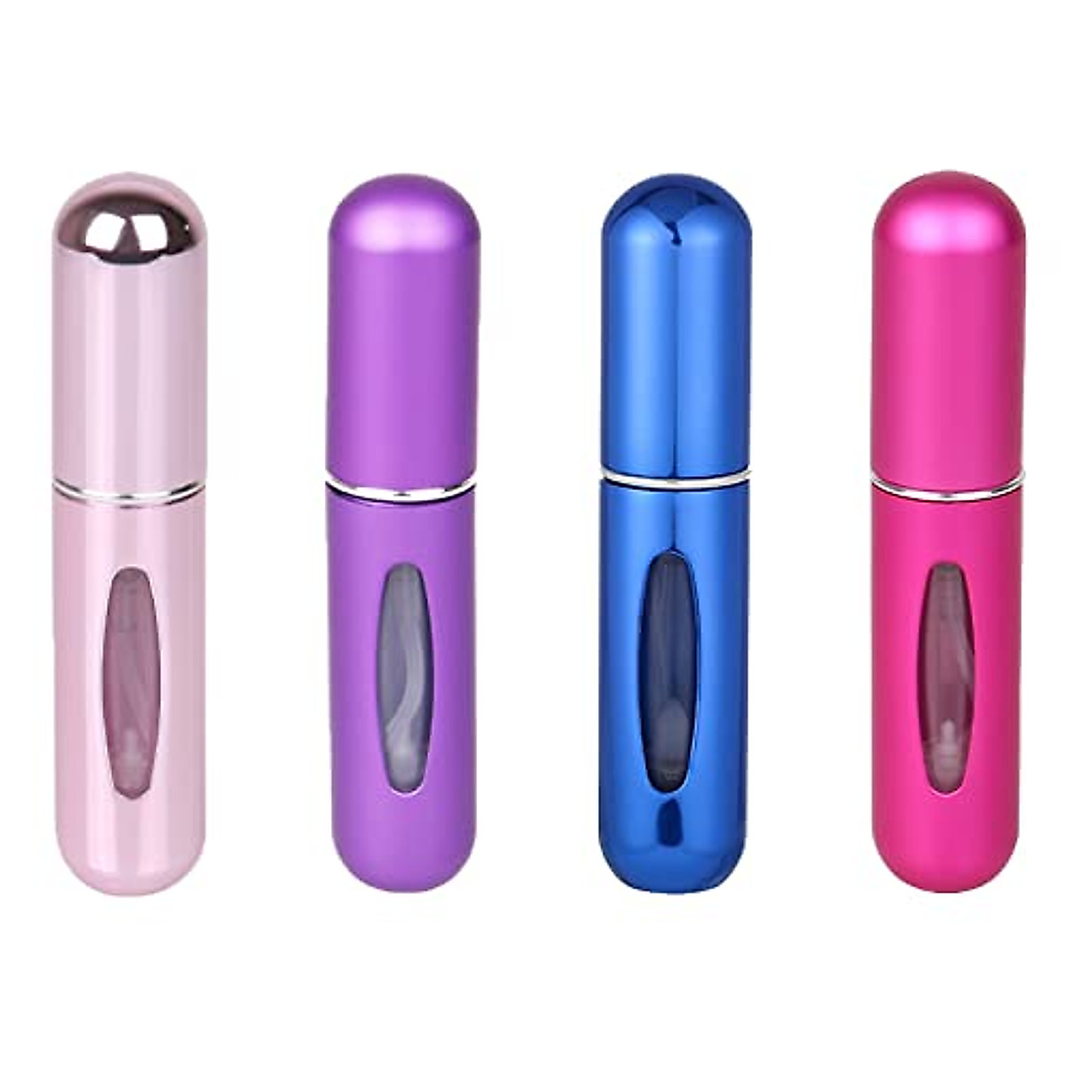 TIGERMILLION Portable 5ml Atomizer Bottle, Mini refillable perfume Spray, Scent Pump Case, perfume atomizer Refillable Travel Pack of 4pcs