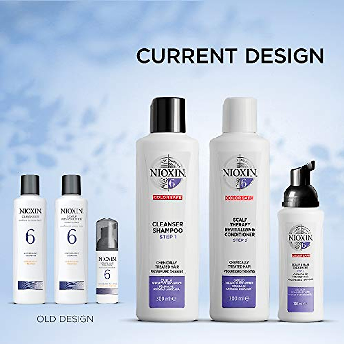 Nioxin System 6 Cleanser Shampoo, Bleached & Chemically Treated Hair with Progressed Thinning, 10.1 oz