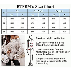 BTFBM Women Casual Long Sleeve Fall Sweaters Crew Neck Solid Color Soft Ribbed Knitted Oversized Pullover Loose Fit Jumper(Solid Apricot, Large)