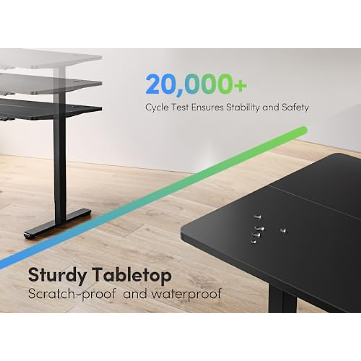 FEZIBO Electric Standing Desk, 55 x 24 Inches Height Adjustable Stand up Desk, Sit Stand Home Office Desk, Computer Desk, Espresso
