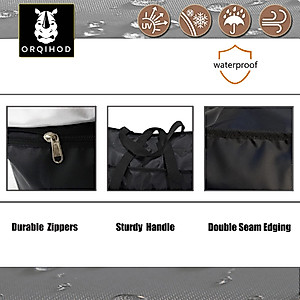 Orqihod Outdoor Cushion Storage Bag Waterproof, Extra Large Bag for Outdoor Cushions 420D Heavy Duty Patio Furniture Cushion Storage Bags with Zipper 65 Inch, Black