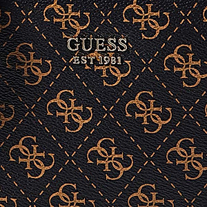 GUESS womens Naya Double Zip Crossbody, Brown, One Size US