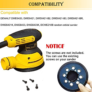 5" Hook and Loop Replacement Sander Pad for DeWalt DWE6421/6421K, DWE6423/6423K, DCW210B Random Orbit Sander - 5 Inch 8 Hole Replacement Sanding Pad for Part Number DWE64233, N329079, RSP54-1 Pack