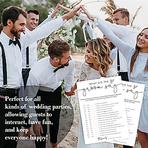 ZIIUFRN Bridal Shower Games, What Did The Groom Say, 5x7 Inches, Fun and Hilarious Games for Bridal Shower, Wedding Shower, Bachelorette Party Decorations Supplies -A12