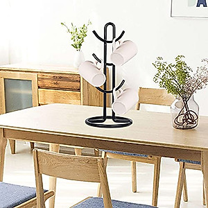 AEKAN Mug Holder,Countertop Mug Tree with Large 6-Mug Holder for Coffee Mugs & Tea Cup Storage Rack