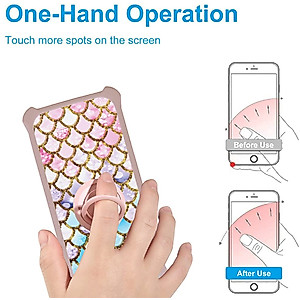 jioeuinly Ans Artia Case Compatible with Ans Artia ACK2326 Phone Case Cover [with Tempered Glass Screen Protector][Hard PC + Soft Silicone][Gold Glitter+Luminous] JSF-YHD