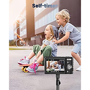 Kids Camera, Zostuic 48MP Digital Camera Autofocus with 32 GB Card FHD 1080P Vlogging Camera 16X Zoom, Compact Portable Mini Toys Cameras Gift for 4-15 Year Old Kids Children Teen Student Girls Boys