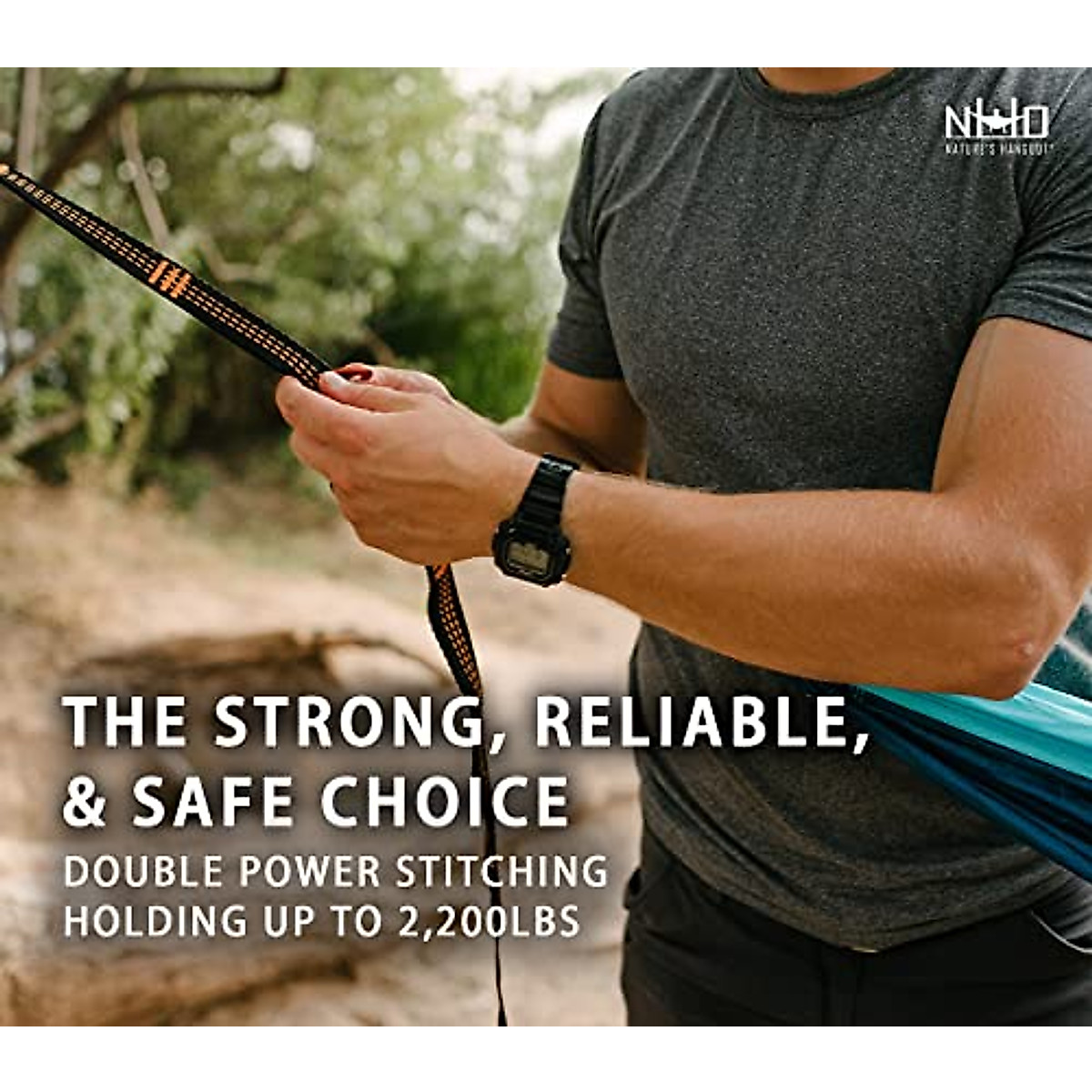 Hammock Straps for Trees with 2 Carabiners - 10 FT Tree Swing Strap - 700+ LBS Heavy Duty 32 Loops & No Stretch Camping Hammock Tree Straps - 20 FT Combined Tree Swing Hanging Kit - Natures Hangout