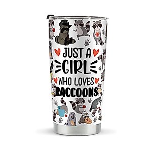 kdxpbpz Raccoon Gifts for Women, Raccoon Stuff Merch Animal Lover, Cute Raccoon Gifts, Funny Birthday Christmas Gift for Girl Women Sister Bestie Niece BFF, Stainless Steel Tumblers 20oz