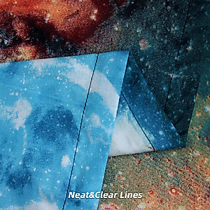 Duvet Cover Galaxy Bedding 3 of Set - Full Comforter Cover with Zipper and Corner Belt, Soft Breathable, ZHH