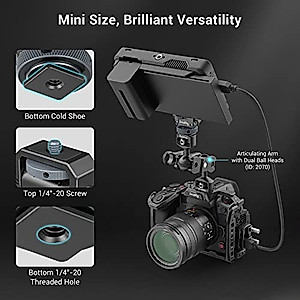 SmallRig Camera Monitor Mount Lite with Cold Shoe, Swivel 360° and Tilt 180° Holder for Field Monitor, LED, Flash and Video Shooting Photography Accessories, Max Load Capacity of 90° Tilt 3.2kg - 3809