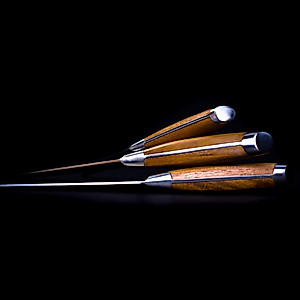 Schmidt Brothers - Bonded Teak, 6" Double Edge Utility Knife, High-Carbon German Stainless Steel Multipurpose Kitchen Cutlery