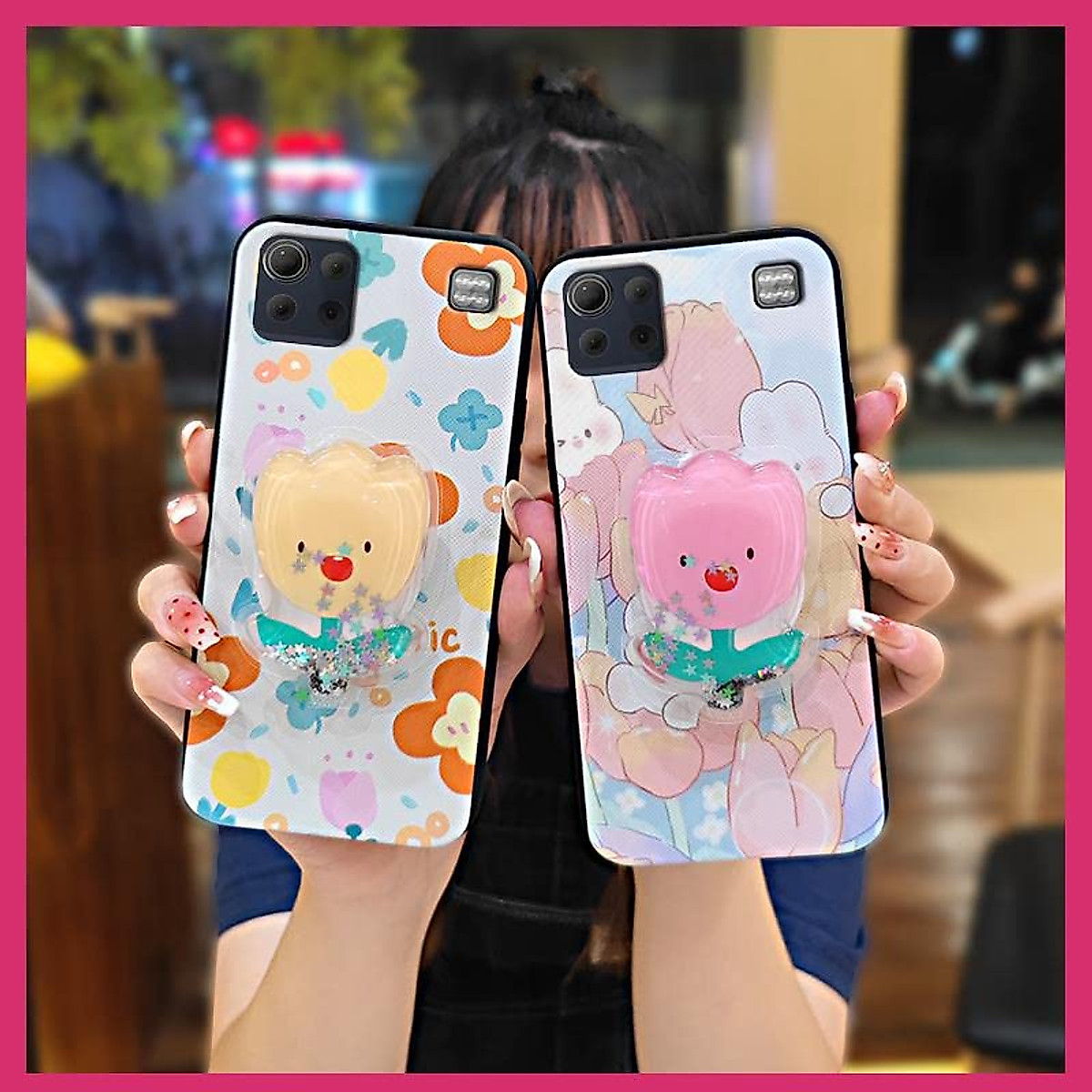 Protective TPU Lulumi Phone Case for LG K92 5G/Q92, Back Cover Drift Sand Silicone Durable Cartoon Anti-Knock Foothold Cute Shockproof Anti-dust Cartoon Dirt-Resistant Waterproof Kickstand, 7